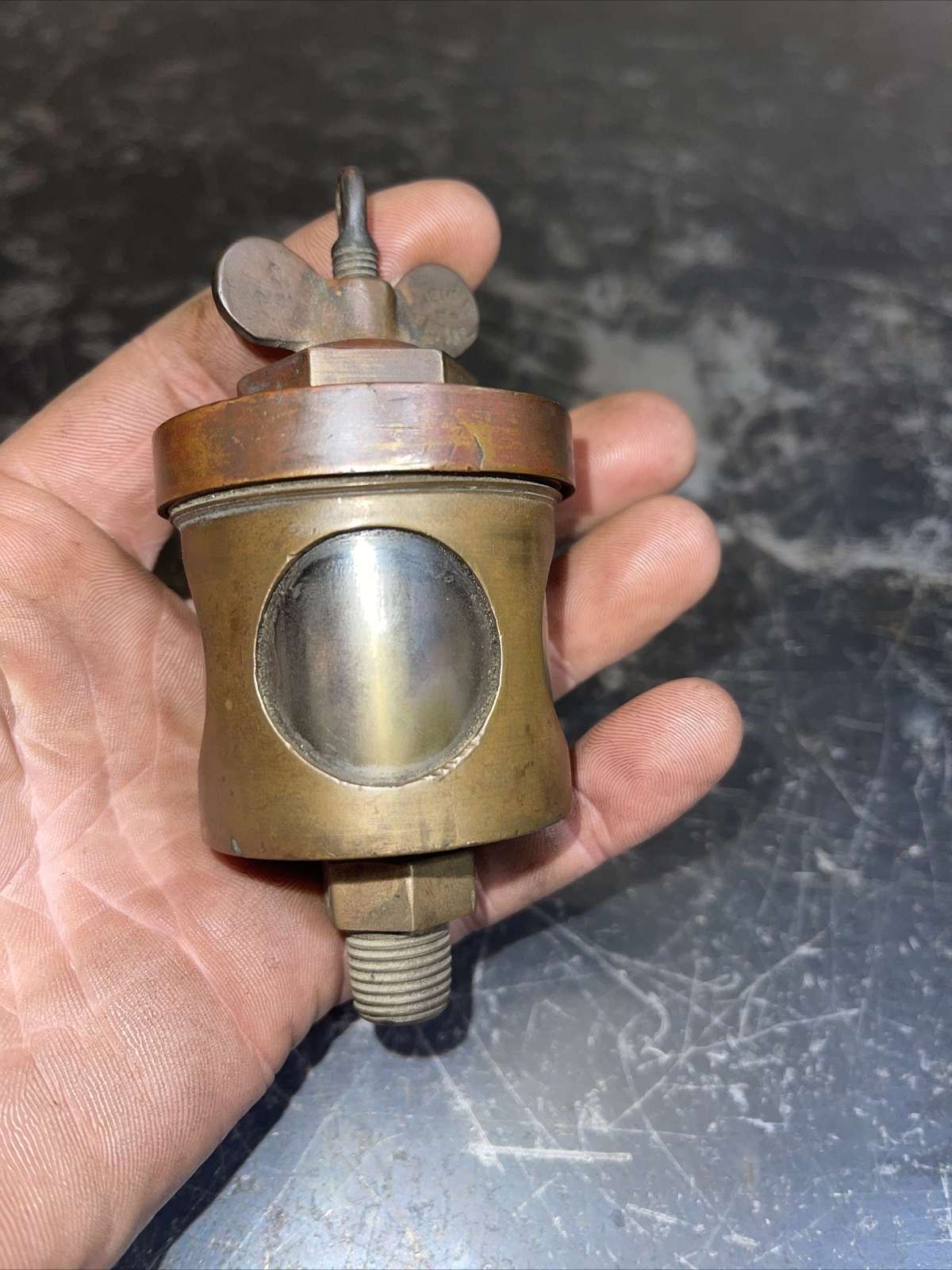 Antique Brass Never Fail 1/4” Rod Oiler Hit Miss Steam Engine ...