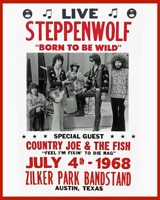 STEPPENWOLF - Wall Art Poster of 1968 Concert Poster, 8x10 Photo | eBay