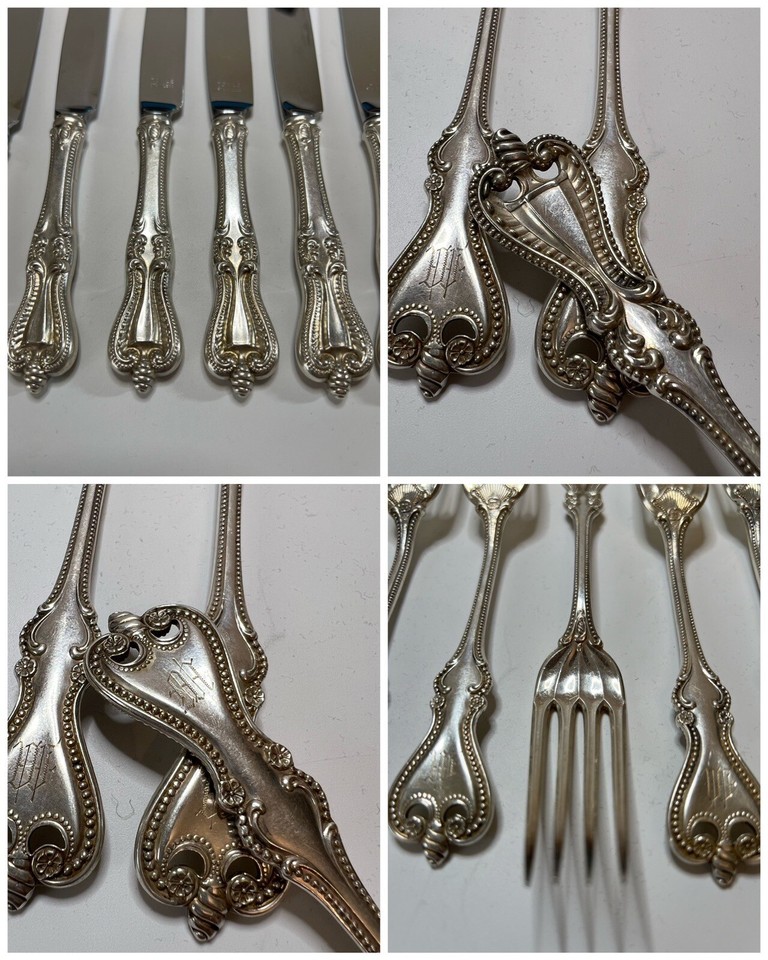 TOWLE OLD COLONIAL Pattern 1895 Sterling Silver Silverware 84 Pieces ...
