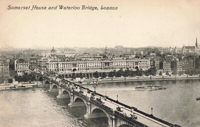 Postcard England Somerset House Waterloo Bridge London RPPC Real Photo ...
