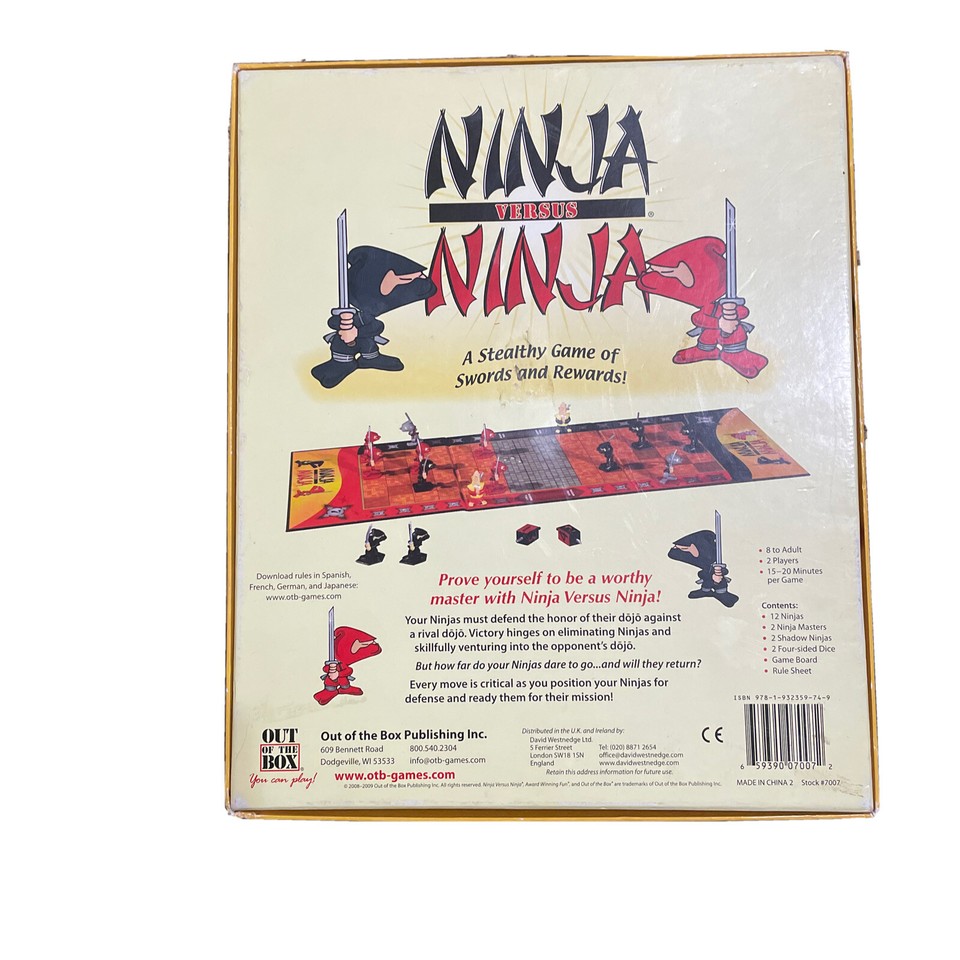 Ninja Versus VS Ninja Board Game - Out of the Box Games - Complete ...