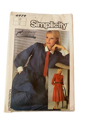 6979 Vintage Simplicity SEWING Pattern Misses Dress 10 CUT | eBay