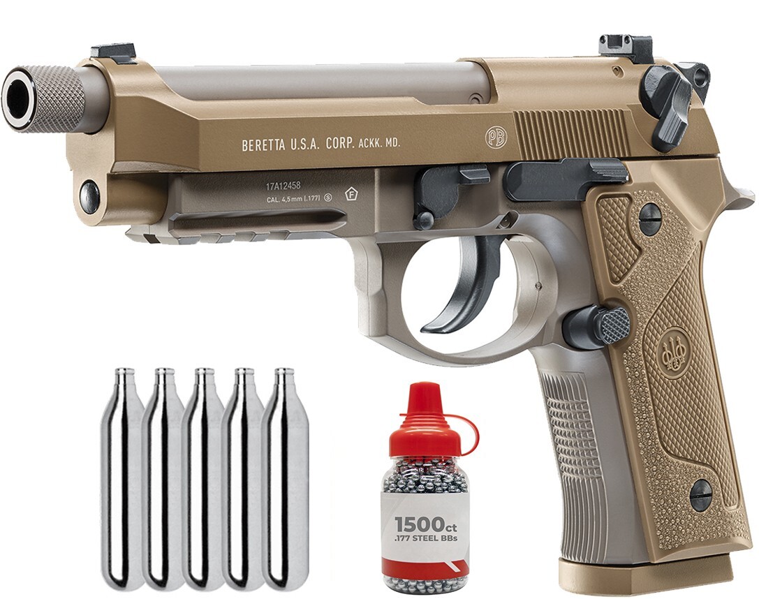 Umarex Beretta M9A3 CO2 .177 Cal Blowback Air Pistol w/ CO2 Tanks and ...