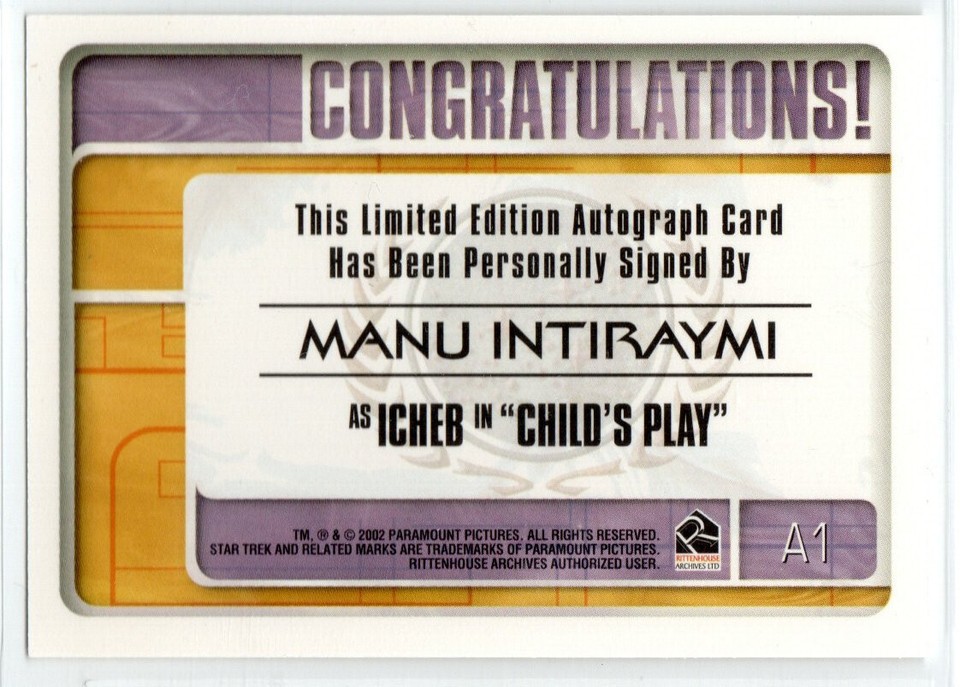 THE COMPLETE STAR TREK VOYAGER 2002 A1 MANU INTIRAYMI AS ICHEB ...