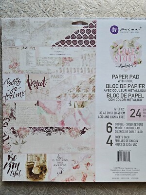 PRIMA LOVE STORY 12 X 12 PAPERS WITH FOIL (23 SHEETS) | eBay