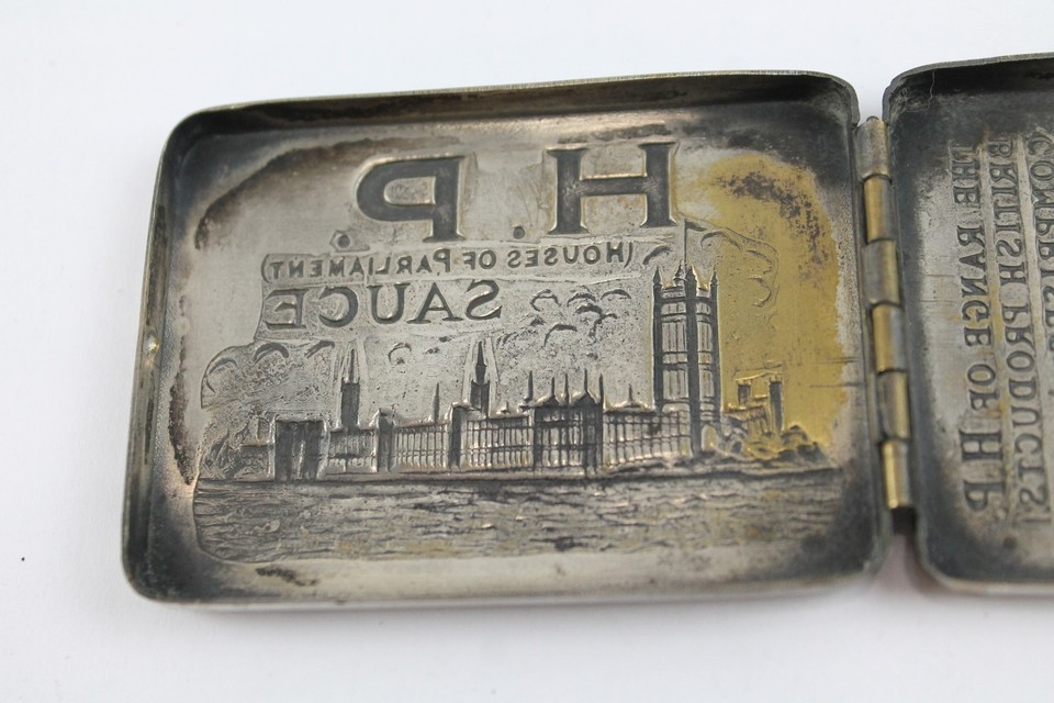 J R Gaunt HP Sauce Silver Plated Brass Vesta / Matchbox | eBay UK