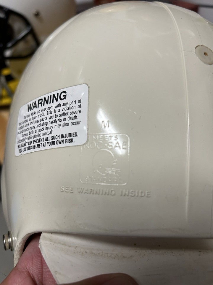 Vintage white RIDDELL VSR-3 FOOTBALL HELMET SHELL and complete padding ...