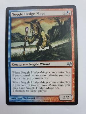 MTG Magic The Gathering Card Noggle Hedge-Mage Creature Noggle Wizard ...