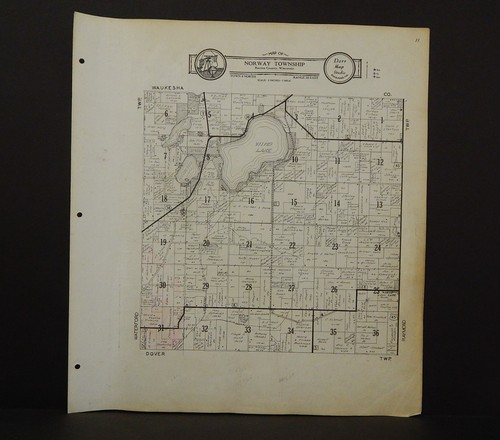 Wisconsin Racine County Map Norway Township c.1956 R5#67 | eBay