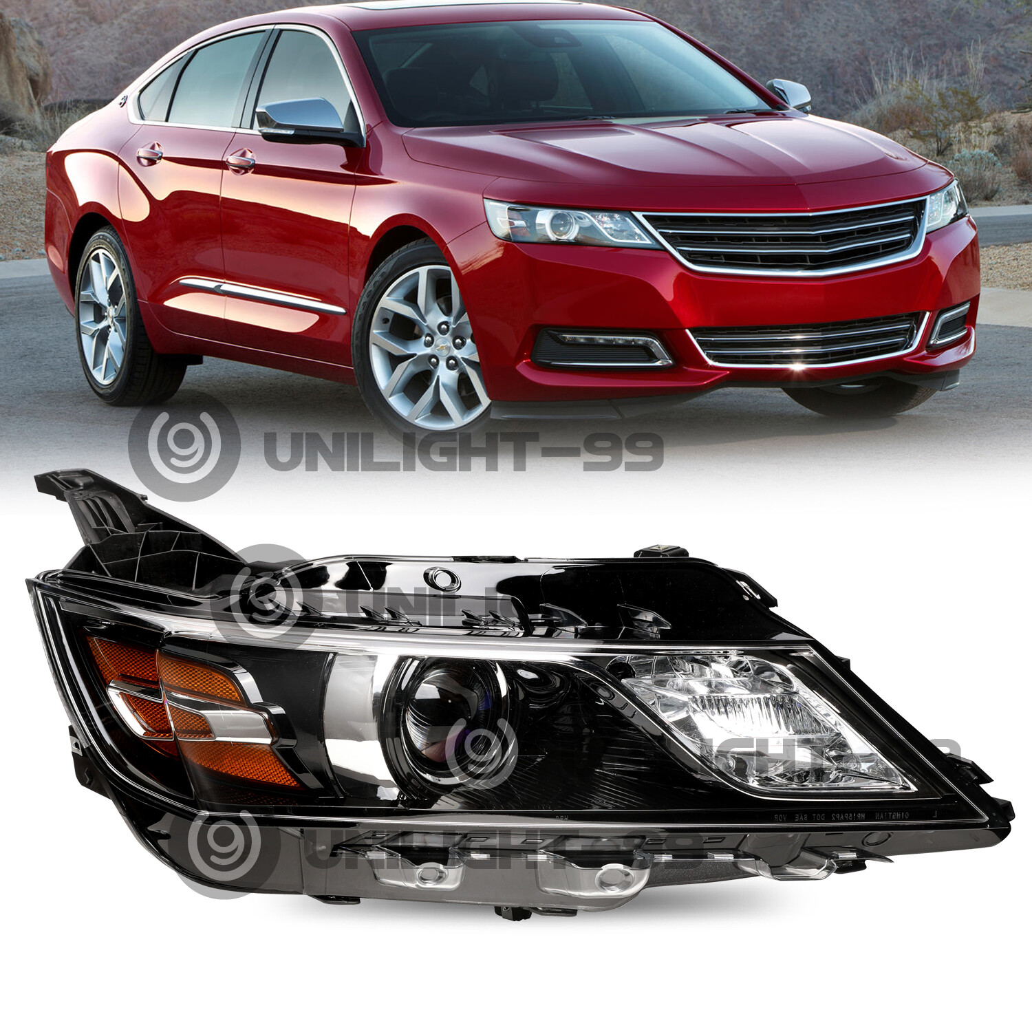 For 2014-2020 Chevy Impala Halogen Headlight Headlamp Right Passenger ...