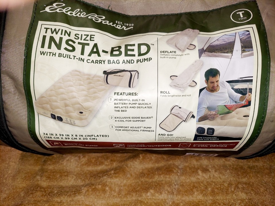 Eddie Bauer Insta-Bed Self Inflating Travel Air Mattress With Carry ...