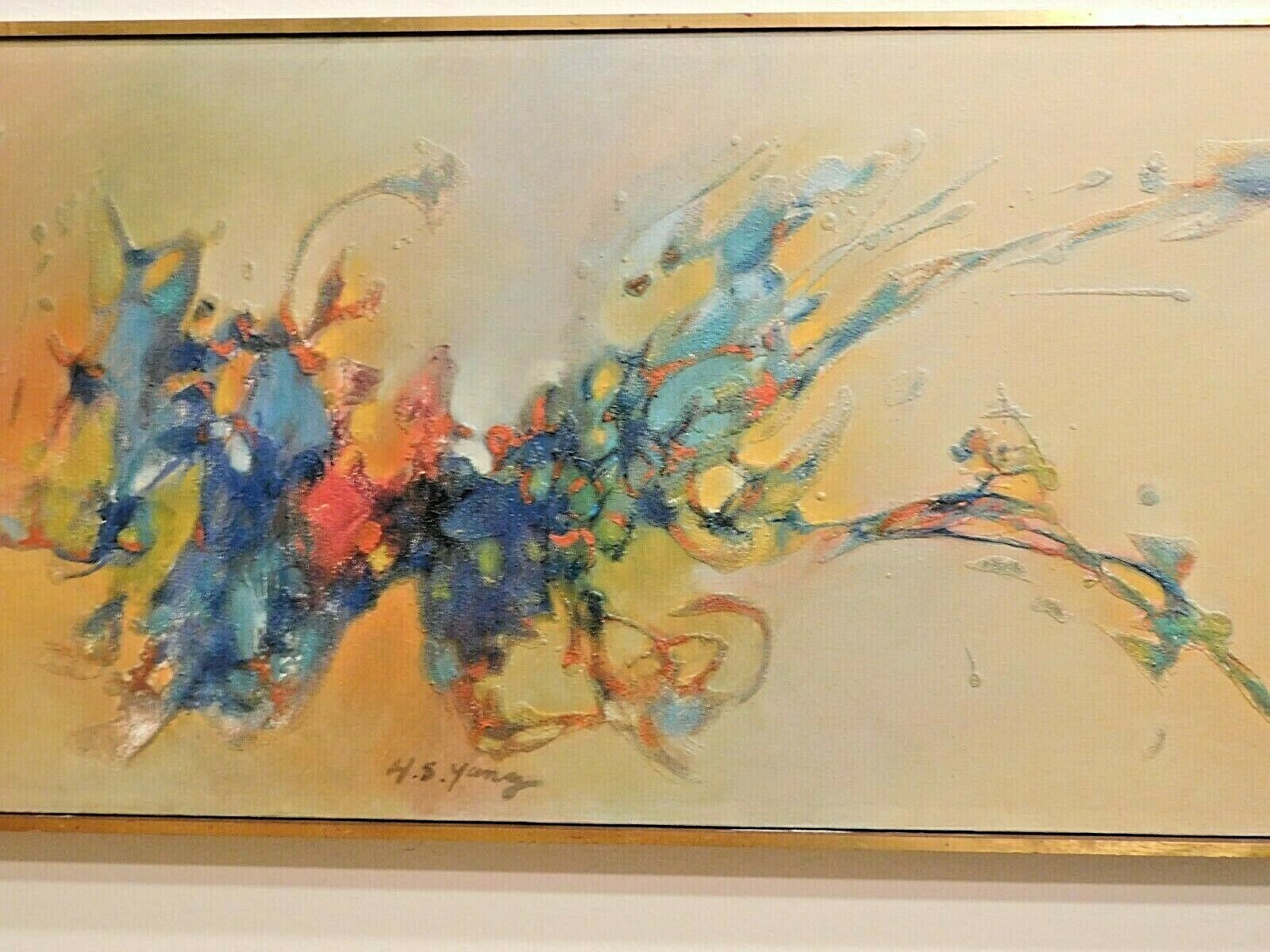 HSING-SHENG YANG (1938-2013) Dynamic ABSTRACT EXPRESSIONIST Oil on ...