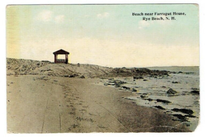 Beach near Farragut House Rye Beach New Hampshire NH Postcard Posted ...