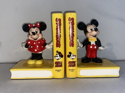 Disney Mickey and Minnie Mouse Yellow Storybook Bookends Decor Library ...