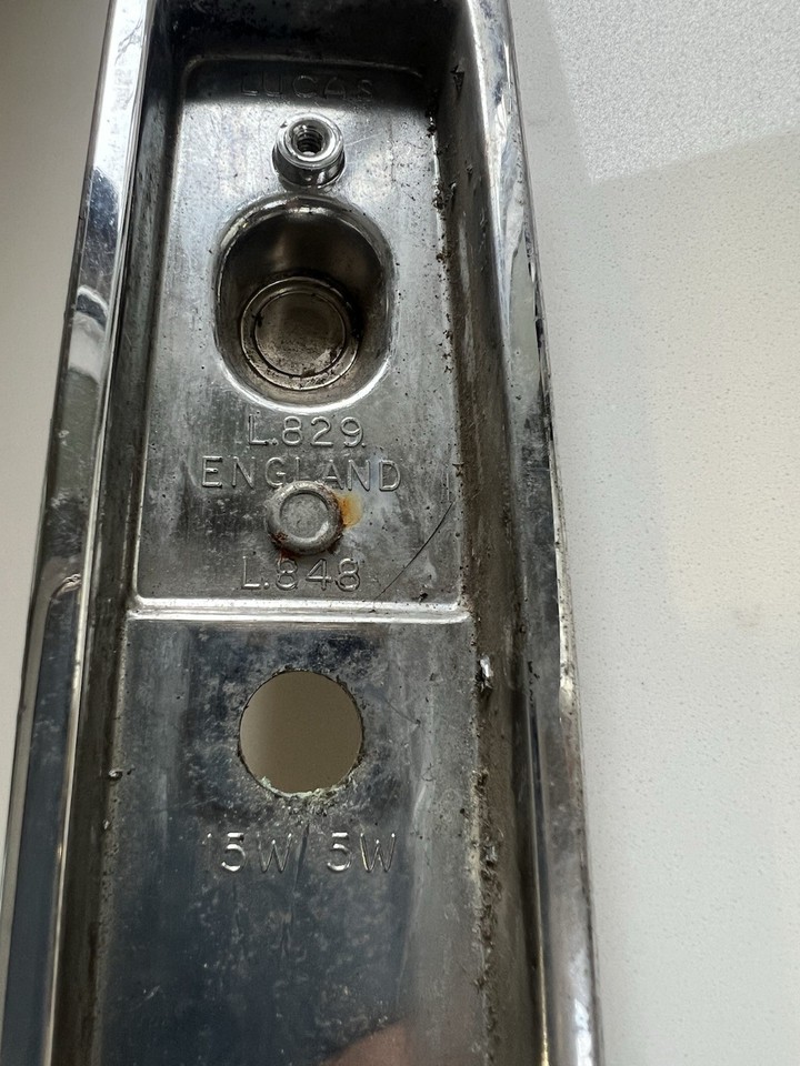 Pair Lucas L828 / L848 Chrome Lamp Housings Bases w/ Bulb Holders ...