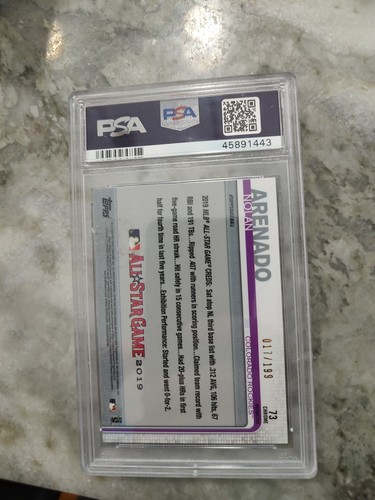 Nolan Arenado 2019 Topps /199 Chrome #73 PSA 10 GEM MT X-Fractor ASG ...