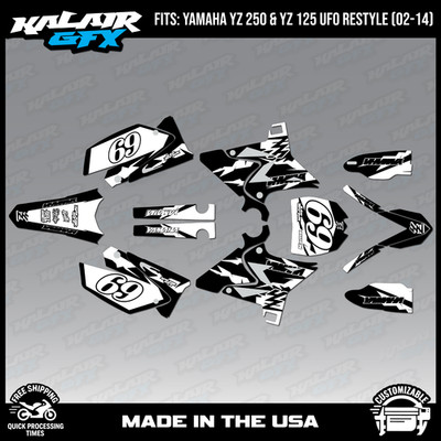 Graphics Kit for Yamaha YZ250 YZ125 (2002-2014) UFO PLASTICS Vintage ...