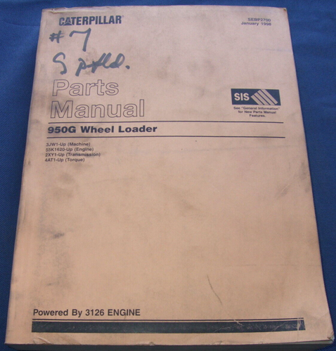 CAT CATERPILLAR 950G WHEEL LOADER PARTS BOOK MANUAL S/N 3JW1-UP | eBay ...