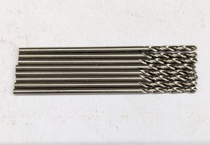 8 Jobber Length Drills Short Flute Wire Gauge Size #54 HSS Bright 118 ...