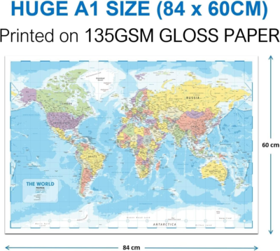 Poster Size Map Of The World World Map Wall Art Of The World Canvas