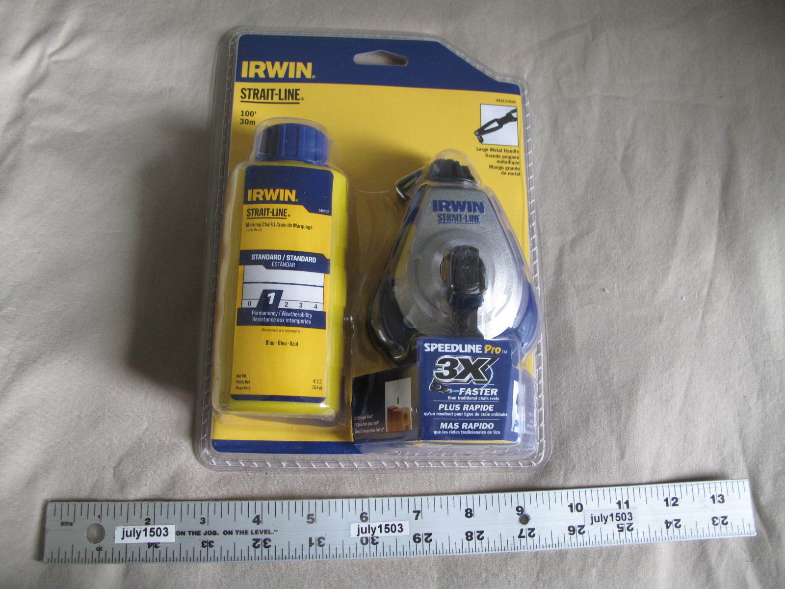 (1) New Irwin 100' Speedline Pro Strait-Line Chalk 2031319DS 4oz Blue ...