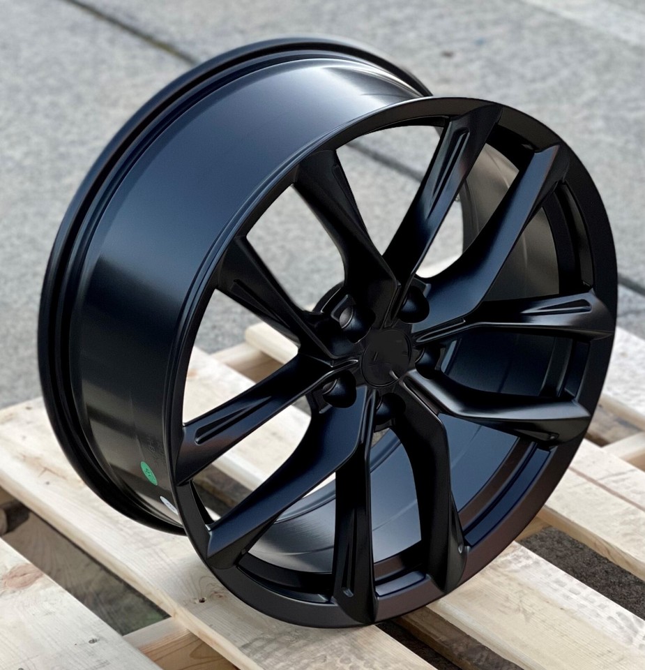 4 New 21" Matt Black Rims Staggered Wheels 21x9 21X10 5x120 Fits Tesla ...