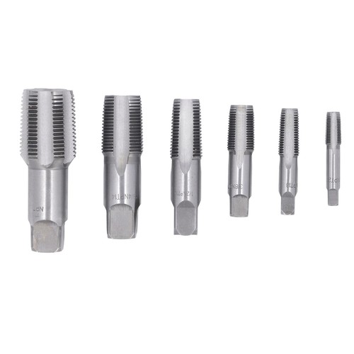 6 Piece NPT Pipe Tap Set Carbon Steel Tapping Tool Kit for PVC Pipe ...