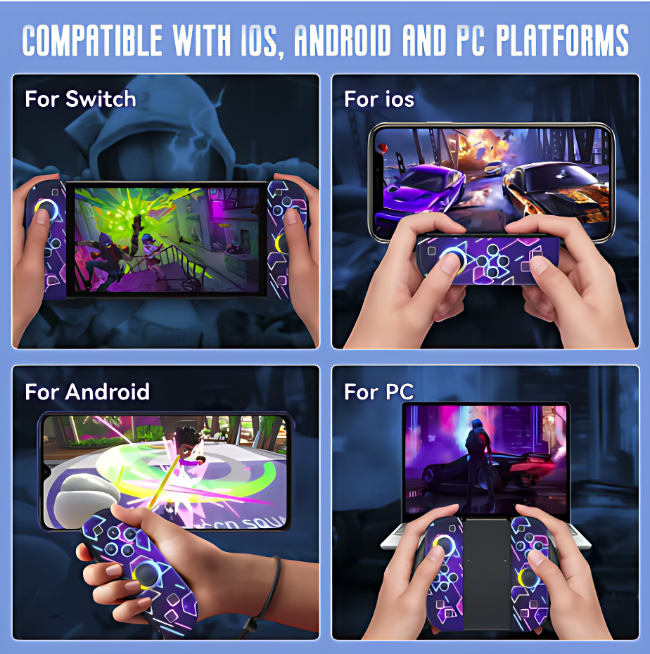Wireless Joycon for Nintendo Switch / OLED / Lite – RGB LED, Turbo ...