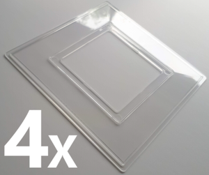 4 x CLEAR SINGLE LIGHT SWITCH SOCKET FINGER PLATES SURROUND WALL ...