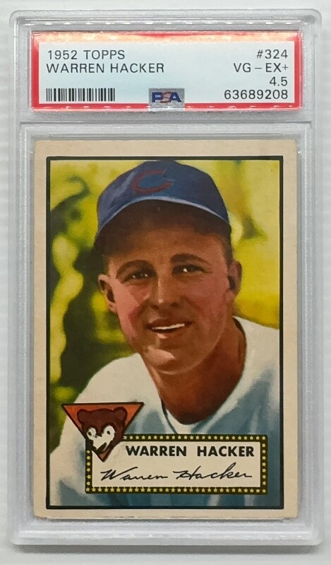 1952 Topps Baseball Warren Hacker #324 PSA 4.5 Chicago Cubs VG-EX+ | eBay