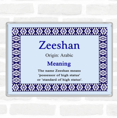 Zeeshan Name Meaning Jumbo Fridge Magnet Blue | eBay