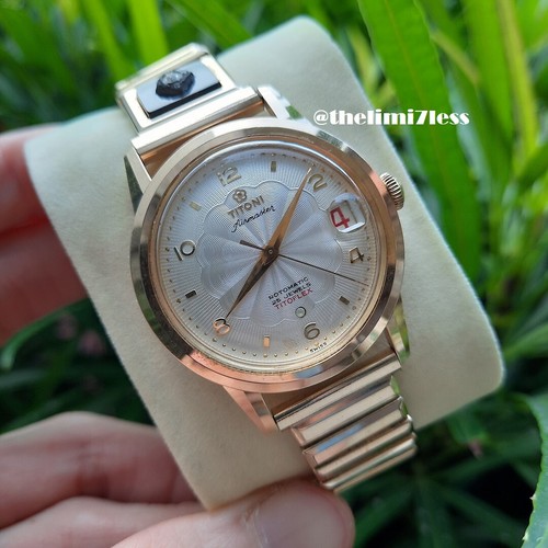Titoni Airmaster Titoflex swiss made automatic 25 jewels gold plated ...