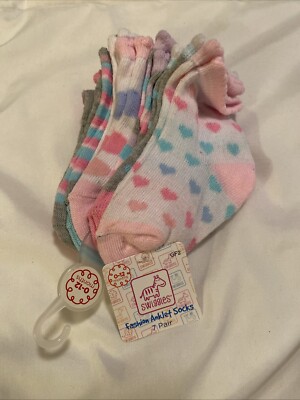 Swiggles Baby Girls' 7 Pack Cute Spring Heart Anklet Socks 0-6, 6-12 ...