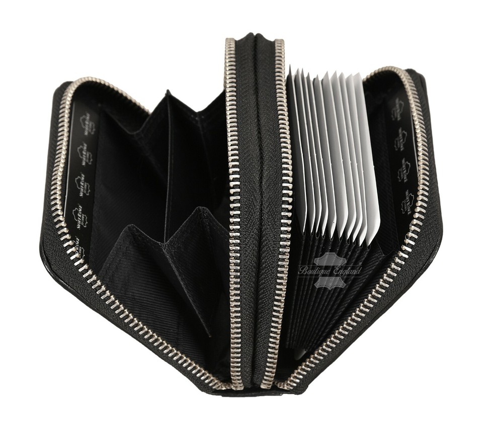 Small Credit Card Wallet Double Zip Card Holder Small Key Pouch Purse ...