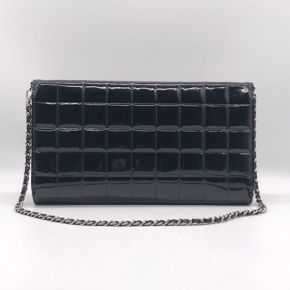Authentic CHANEL Black 6747686 Chocolate Bar Chain Shoulder Bag SK0765 ...