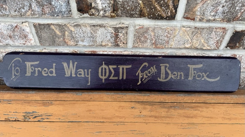 Vintage Fraternity Wood Paddle. Phi Sigma Pi. Pledge Class 1950 from I ...