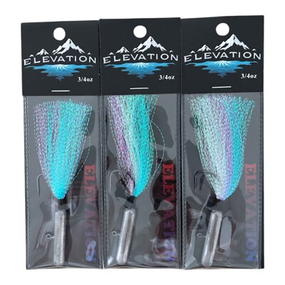 3 Pack Rainbow Color .75 oz Jigs, 4.5" Tinsel Tube Jig Inserts | eBay