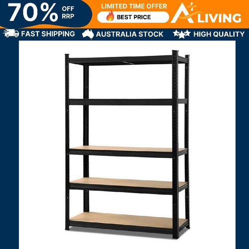 1.8M Steel Storage Shelving 5 Tier Adjustable 200kg/Tier Metal Rack ...
