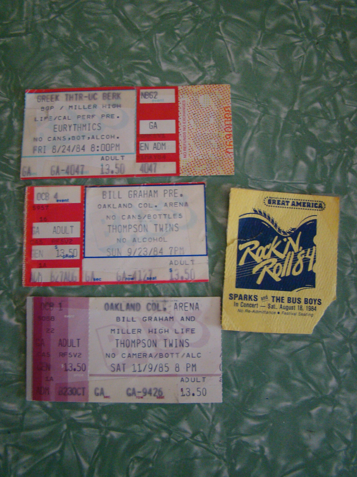 Thompson Twins, Eurythmics, Sparks & the Bus Boys Concert Ticket Stubs ...