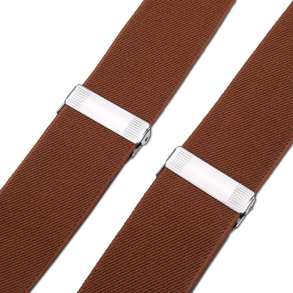 UNISEX ADJUSTABLE BRACES MENS TROUSER ELASTIC X/Y-BACK SUSPENDERS METAL ...