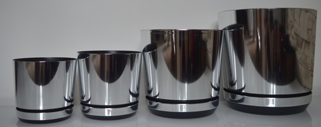 Indoor Plant Pots, 6 sizes – Mirror Plant Pot Planter with Saucer and ...