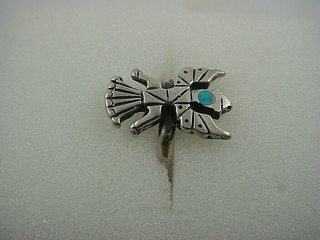 Sterling Silver Native American ZUNI Knifewing Turquoise Ring Size 6.25 ...