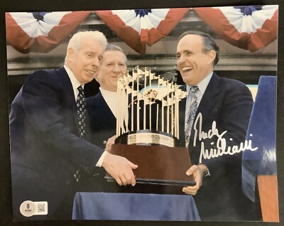 Rudy Giuliani Signed Photo 8x10 George Steinbrenner Joe DiMaggio ...