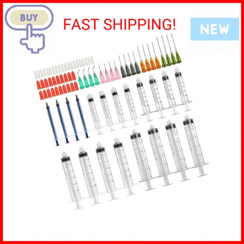 Glue Applicator Syringe with Blunt Tip Needle and Cap, for Liquid, Glue ...