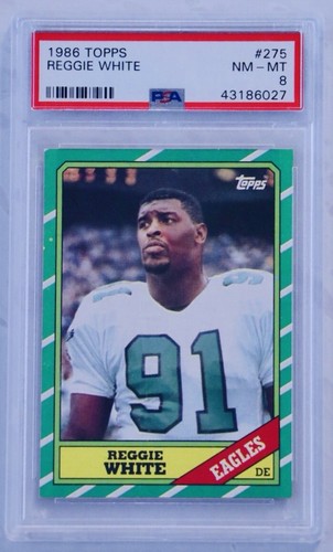 1986 Topps Reggie White Rookie RC #275 PSA 8 NM-MT HOF Philadelphia ...