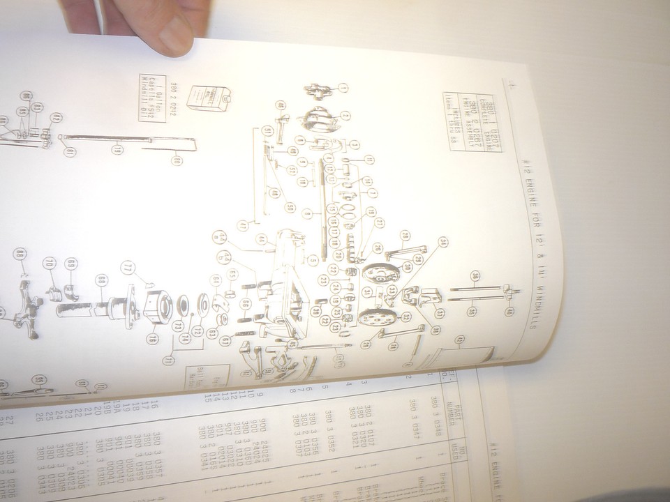 DEMPSTER 12 & 14 FOOT WINDMILL MODEL 12B STYLE A PARTS REPAIR LIST BOOK ...