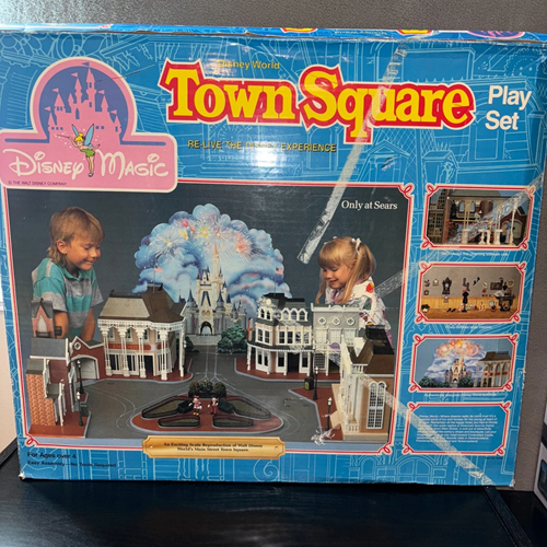 Vintage Disney World Magic Town Square Play Set Original Box Sears ...