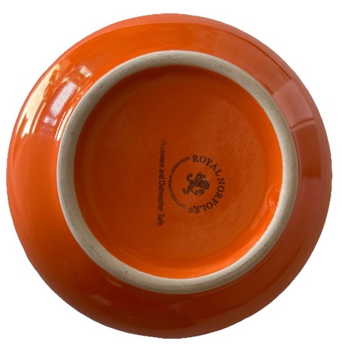 Royal Norfolk Stoneware SET OF TWO Green & Orange 6” Soup/Cereal Bowls ...