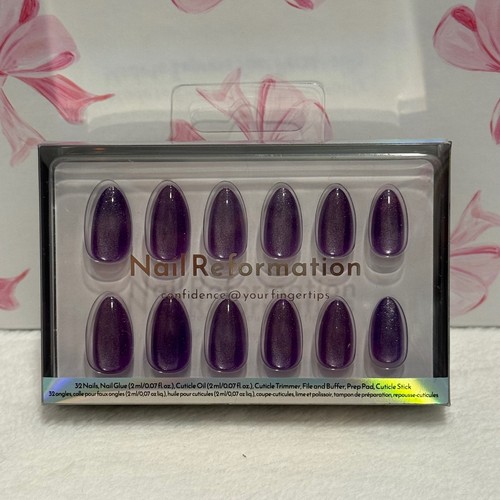 Nail Reformation Nails Purple Almond Press On Nails Kit Manicure False ...