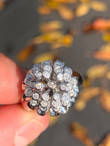 9ct gold diamond spinning cluster ring 6 grams | eBay UK